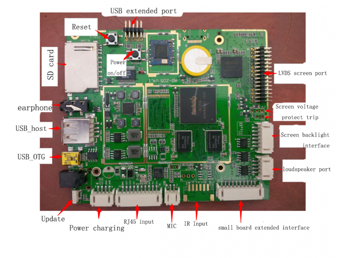 CPU RK3188 Embedded Linux Board LVDS Interface Input AC100-240V 50-60HZ