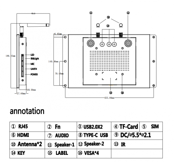 Android Solution Commercial Tablet PC Advertising Display 10.1'' With ...