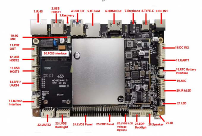 Odm Rk3288 Rk3399 Embedded Arm Board Pcba Industrial Android Motherboard 