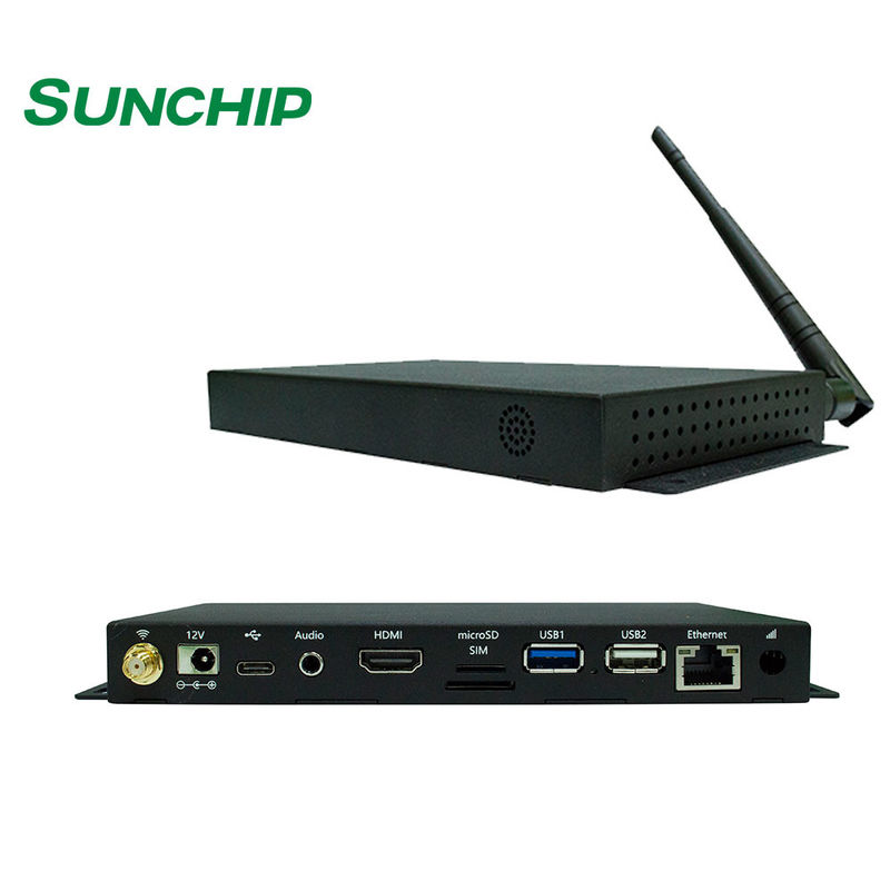 Black Metal Media Player Box 4K 60FPS EDP LVDS HD Ethernet Android ...
